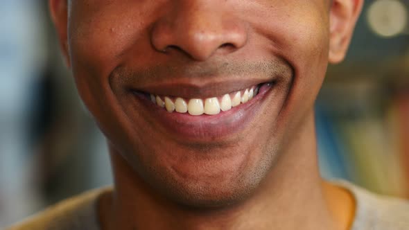 Close Up of Smiling Lips and Teeth of African Man, Stock Footage ...