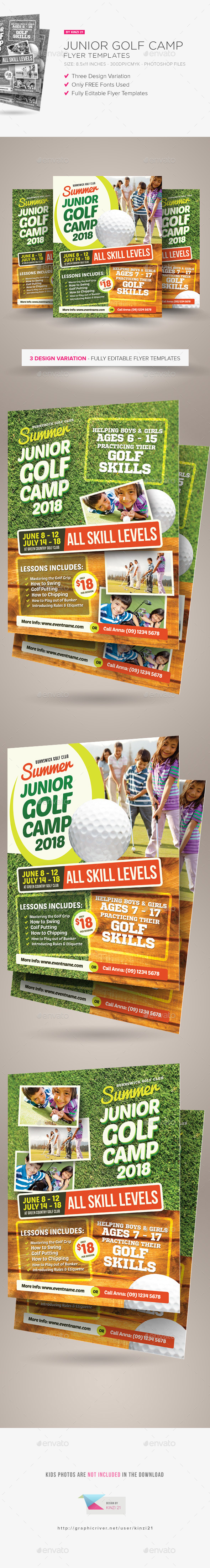 Junior Golf Camp Flyer Templates by kinzi21 | GraphicRiver
