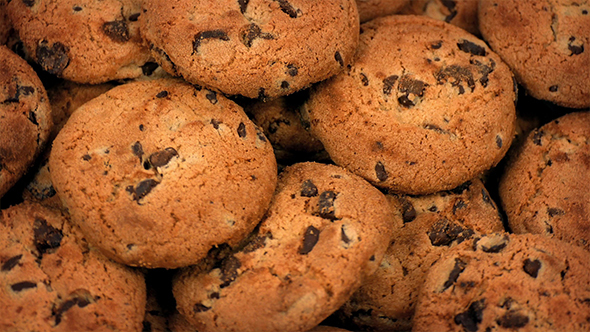 Chocolate Chip Cookies Rotating, Stock Footage | VideoHive