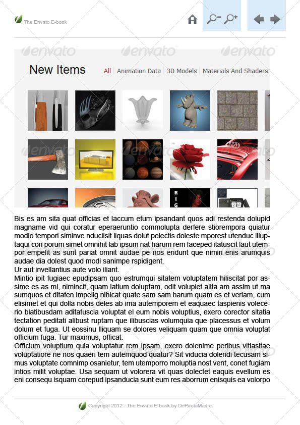 60 pages E-book /Magazine /Book Indesign Template, Print Templates