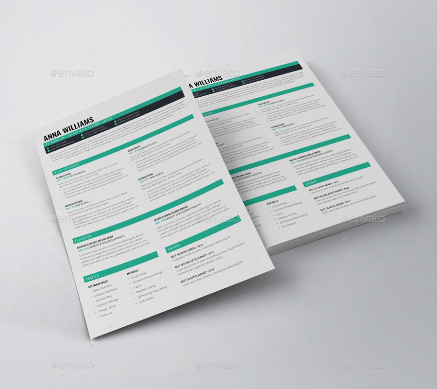 Resume/CV, Print Templates | GraphicRiver