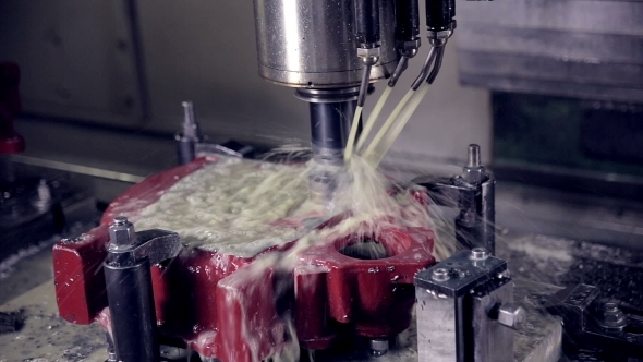 Drilling Milling CNC Machine Produces Hi-tech Equipment On Industrial ...