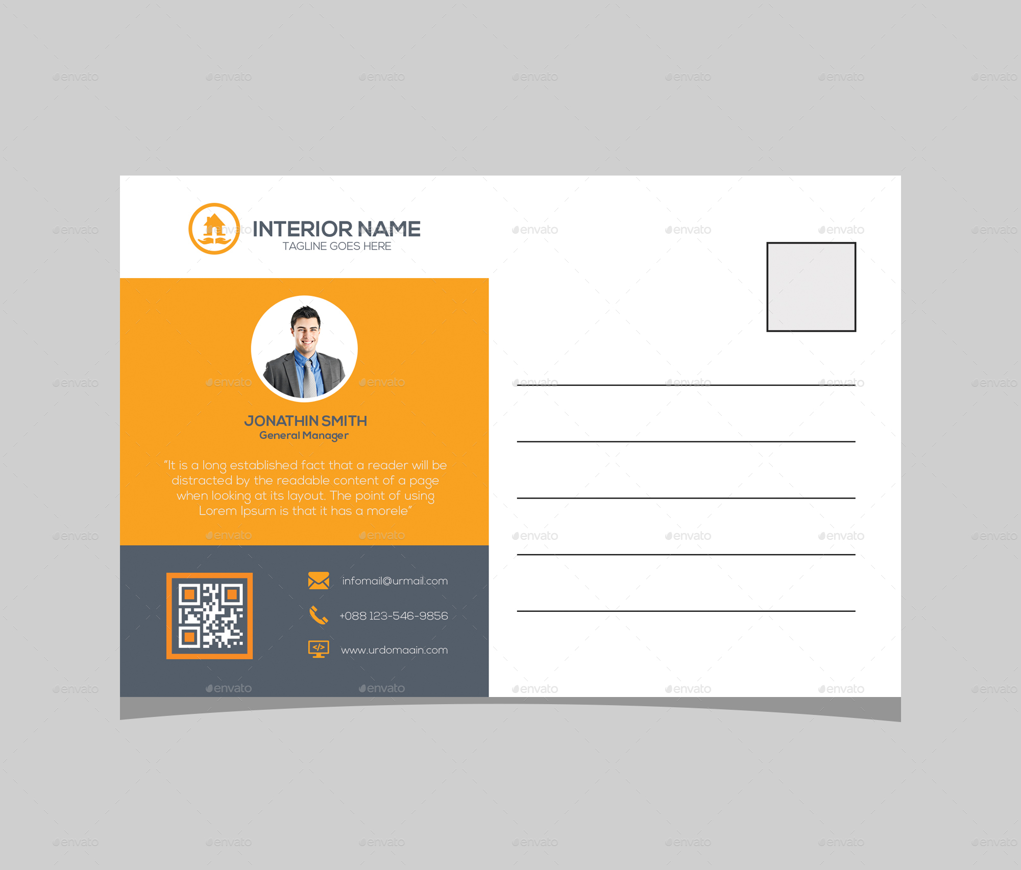 Interior Post Card, Print Templates | GraphicRiver