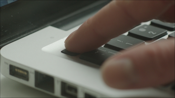 Man Pressing Escape Button On Laptop, Stock Footage | VideoHive