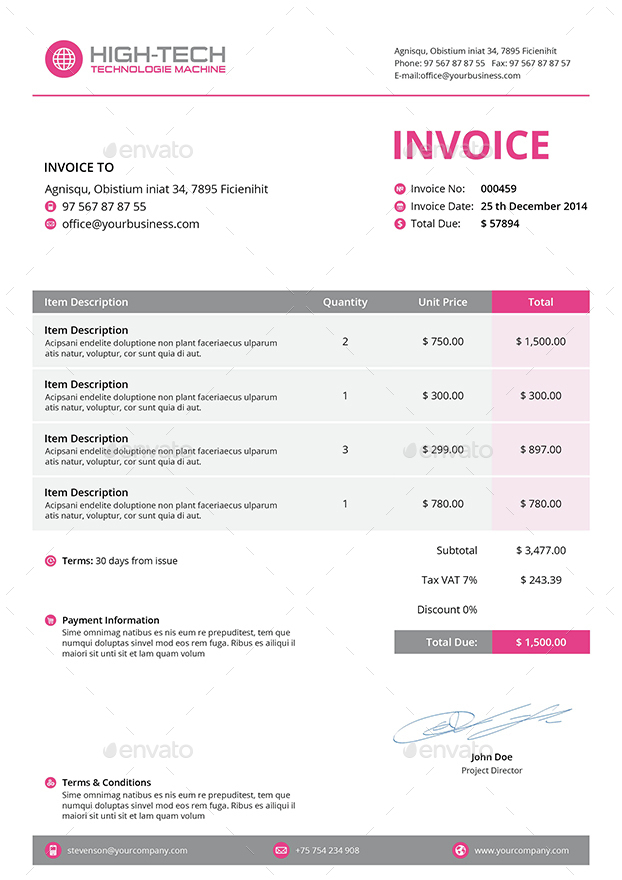 Invoice, Print Templates | GraphicRiver