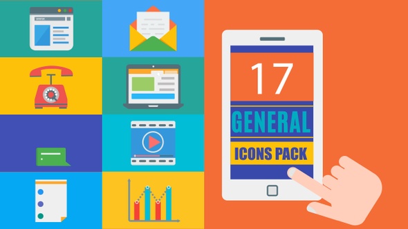 17 General Icons Pack, Motion Graphics | VideoHive