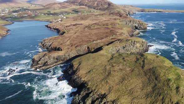 Aerial View of the Beautiful Coast at Kilcar in County Donegal Ireland ...