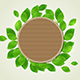 Round Label with Green Leaves, Vectors | GraphicRiver