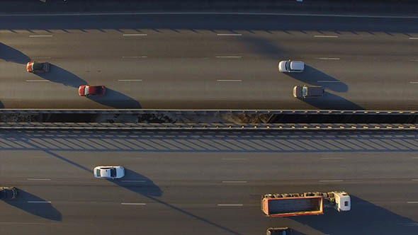 Aerial Shot of Car Traffic On a Highway, Stock Footage | VideoHive