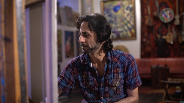 Creative Step. Artist Process Of Painting a Picture , Stock Footage