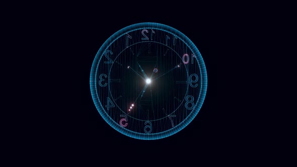 Wall Clock Hologram Rotating Hd, Motion Graphics | VideoHive