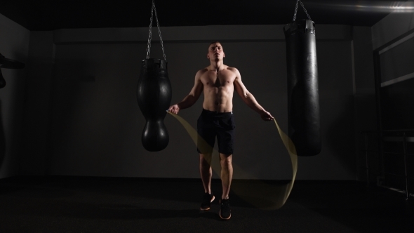 Young Boxer Training With a Skipping Rope, Stock Footage | VideoHive