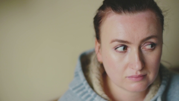 Sad Woman Looking At Camera, Stock Footage | VideoHive