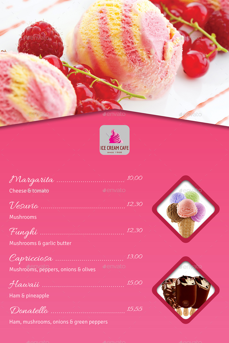 Ice Cream Table Tent Template Vol.2, Print Templates | GraphicRiver