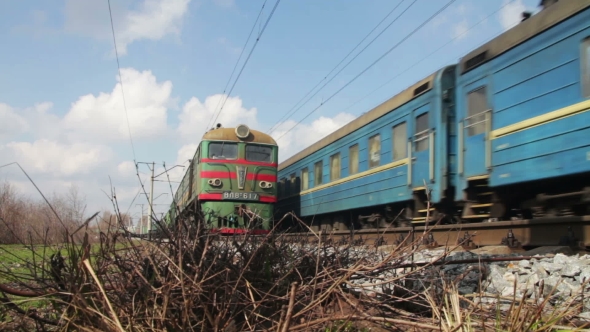 Train Rides On Rails, Stock Footage | VideoHive