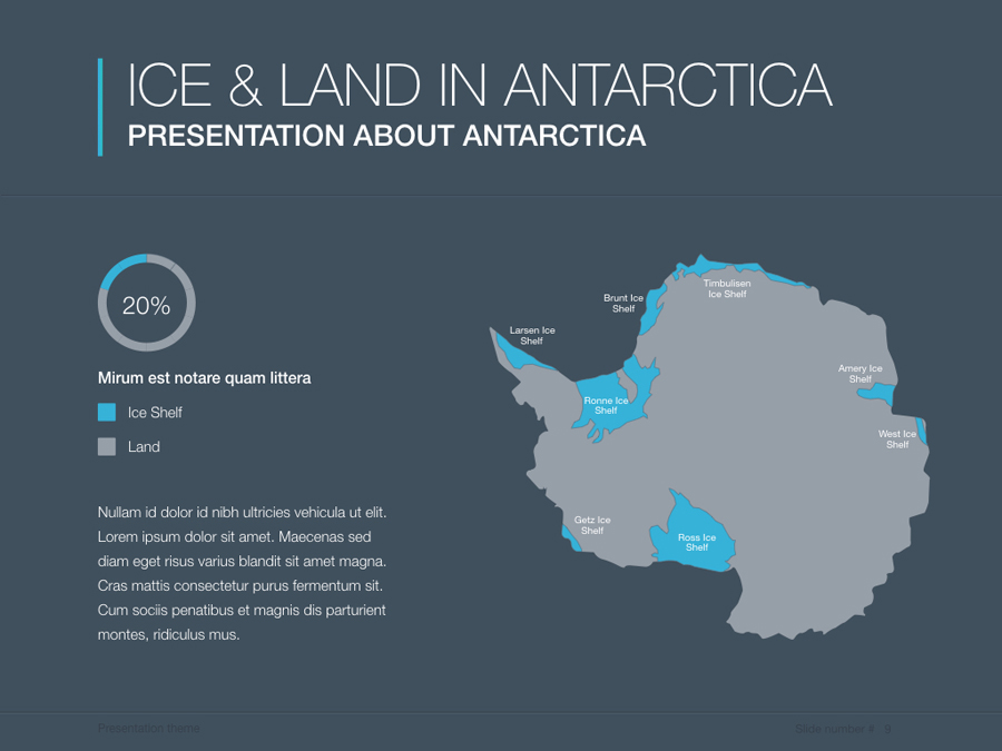 Continents: Antarctica PowerPoint Template, Presentation Templates