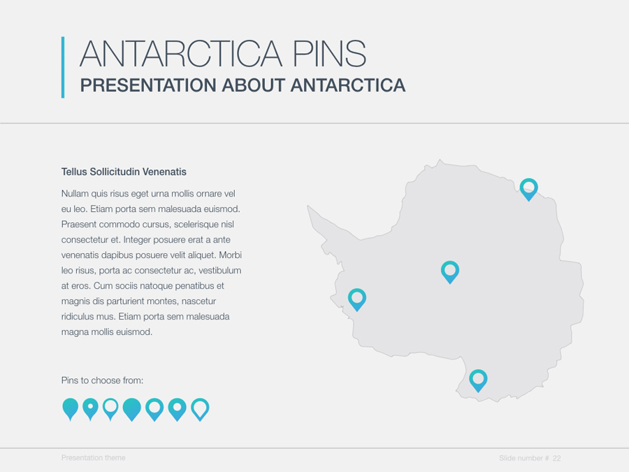 Continents: Antarctica PowerPoint Template, Presentation Templates