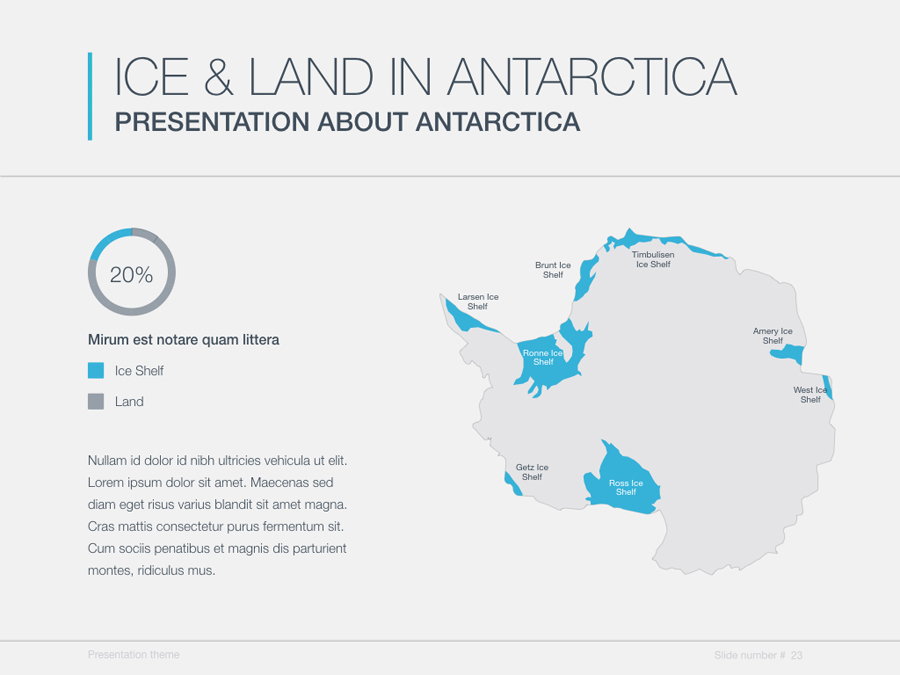Continents: Antarctica PowerPoint Template, Presentation Templates