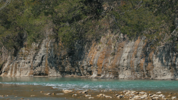 River Creek with Rock Bluff, Stock Footage | VideoHive