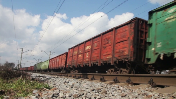 Train Rides On Rails, Stock Footage | VideoHive