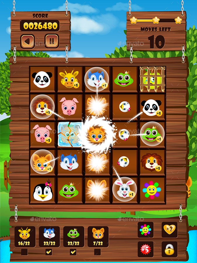 Animal Heroes Game UI Pack, Game Assets | GraphicRiver