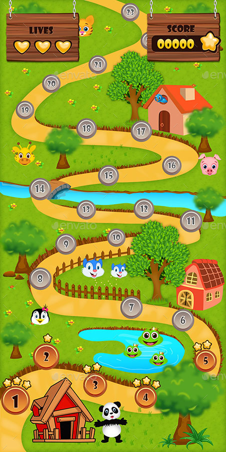 Animal Heroes Game UI Pack by S_N_K | GraphicRiver