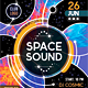 Space Night Music Sound Flyer Template. Cosmic Galaxy Poster. Universe ...