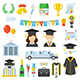 Graduation Day Vector Elements, Vectors | GraphicRiver
