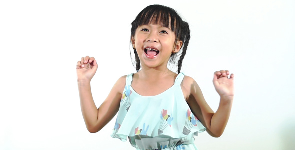 Happy Little Asian Child Dancing, Stock Footage | VideoHive