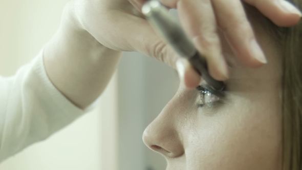 Makeup Artist Applying Eyeliner On Eyelid. , Stock Footage | VideoHive