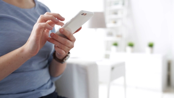 Woman Hands Texting Message On Smartphone At Home, Stock Footage ...
