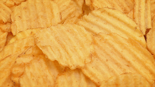 Crinkle Cut Potato Chips Rotating, Stock Footage | VideoHive