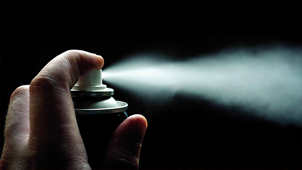 Hand With Spray Can On Black, Stock Footage | VideoHive