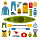 Rafting and Kayaking Set, Vectors | GraphicRiver