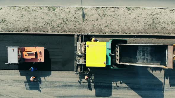 Road Making Process in a View From Above, Stock Footage | VideoHive