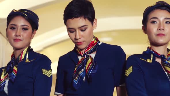 Cabin Crew Dancing with Joy in Airplane, Stock Footage | VideoHive