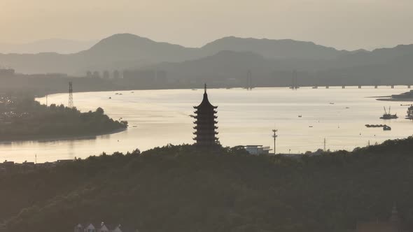 ancient chinese architecture in hangzhou city, Stock Footage | VideoHive