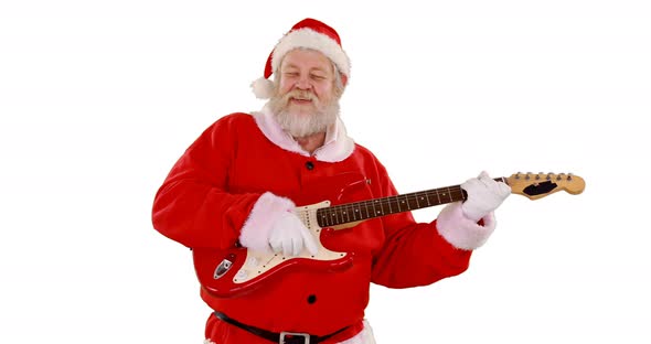 Santa claus singing a song and playing guitar 4k, Stock Footage | VideoHive