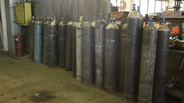 Acetylene And Gas Steel Storage Tanks , Stock Footage | VideoHive