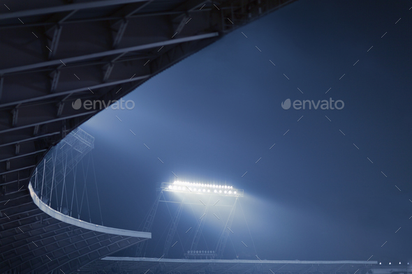 View of stadium lights at night Stock Photo by XiXinXing | PhotoDune