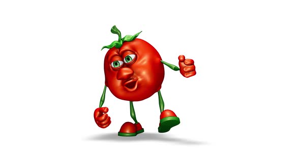 Cartoon Tomato Looped Dance on White Background, Motion Graphics ...