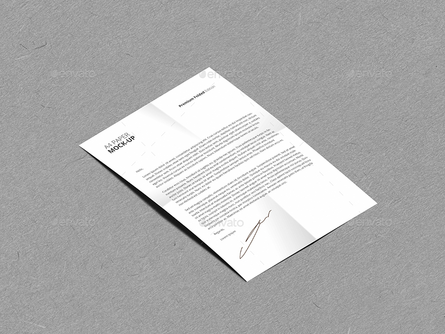 A4 Folded Paper Mock-Up, Graphics | GraphicRiver