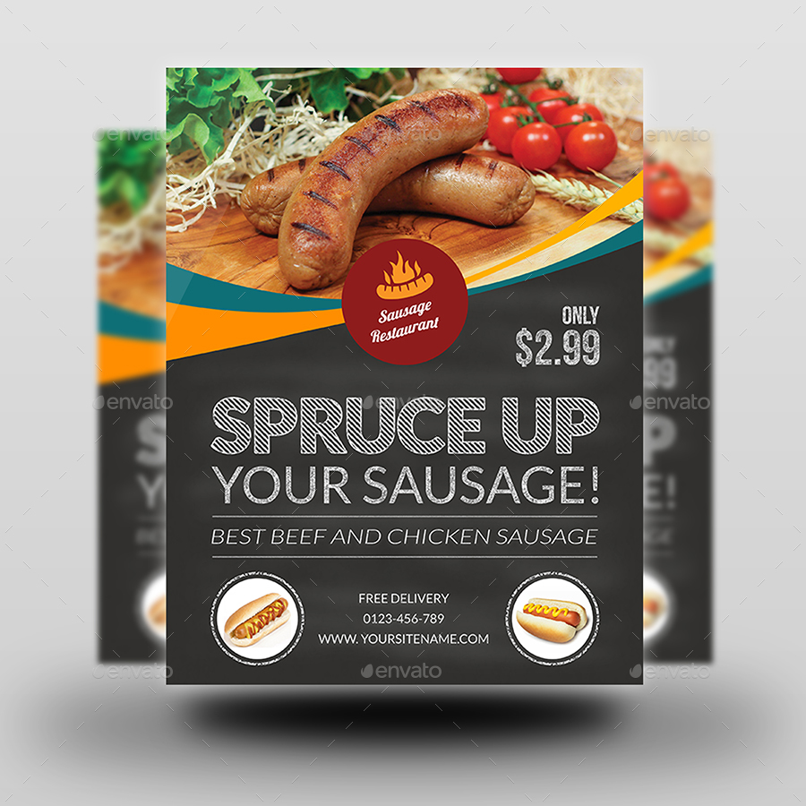 Sausage Restaurant Advertising Bundle, Print Templates | GraphicRiver