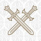 Seamless Background with Crossed Old Keys and Swords, Vectors ...