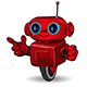 Red Robot on a Wheel, Vectors | GraphicRiver