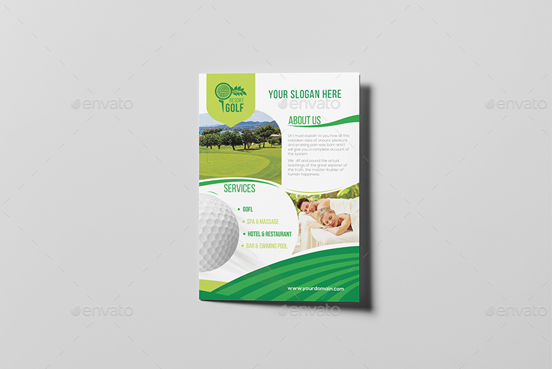 Golf Resort/ A5 Brochure Template, Print Templates | GraphicRiver