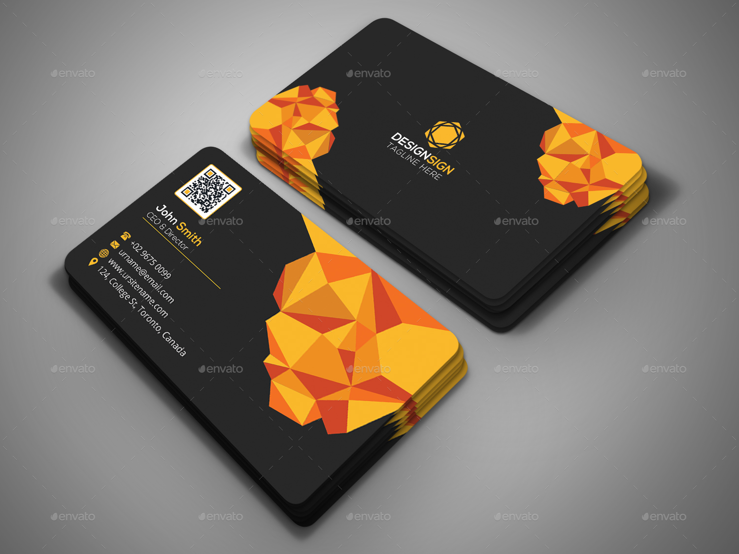 Poly Shape Business Card, Print Templates | GraphicRiver
