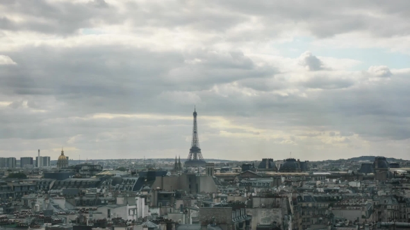 Clouds Gathering Over The Paris, Stock Footage | VideoHive