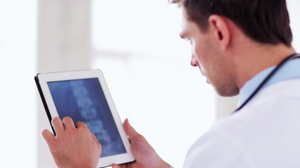 Doctor With X-ray Scan On Tablet Pc 45, Stock Footage | VideoHive