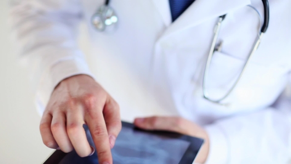 Doctor With X-ray Scan On Tablet Pc 33, Stock Footage | VideoHive